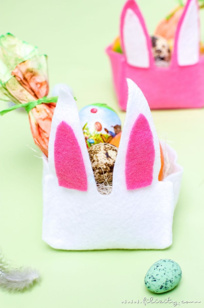 Filz-Osterkorb basteln ohne Nähen | Filizity.com | DIY-Blog aus dem ...