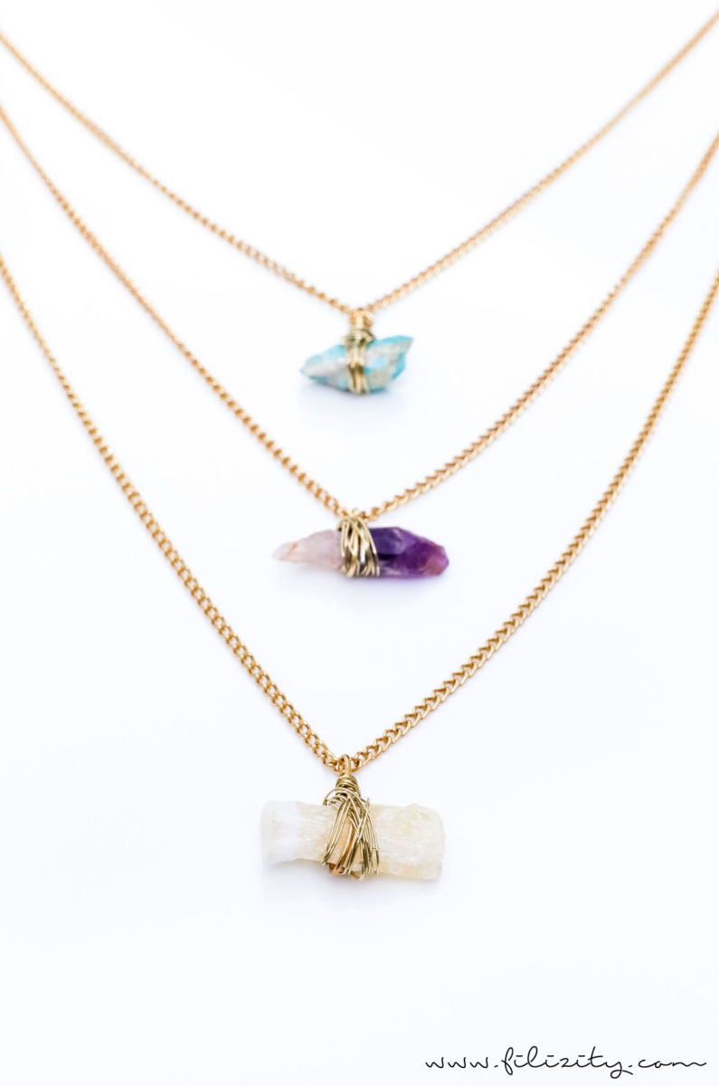 Schmuck selber machen: DIY Edelsteinketten | Filizity.com | DIY-Blog ...
