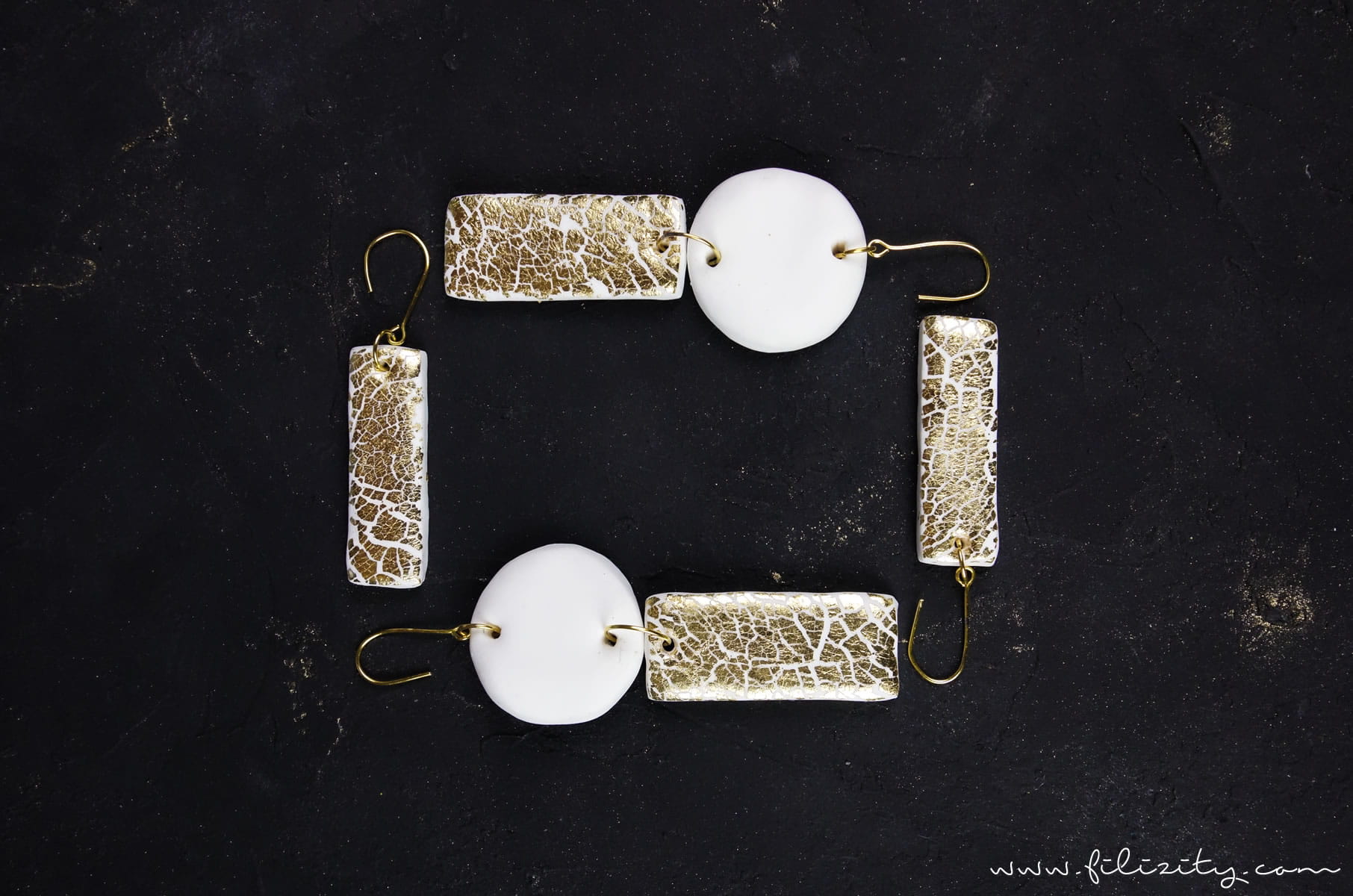 DIY Fimo Ohrringe mit Crackle-Gold - 5 Blogs 1000 Ideen | Filizity.com ...