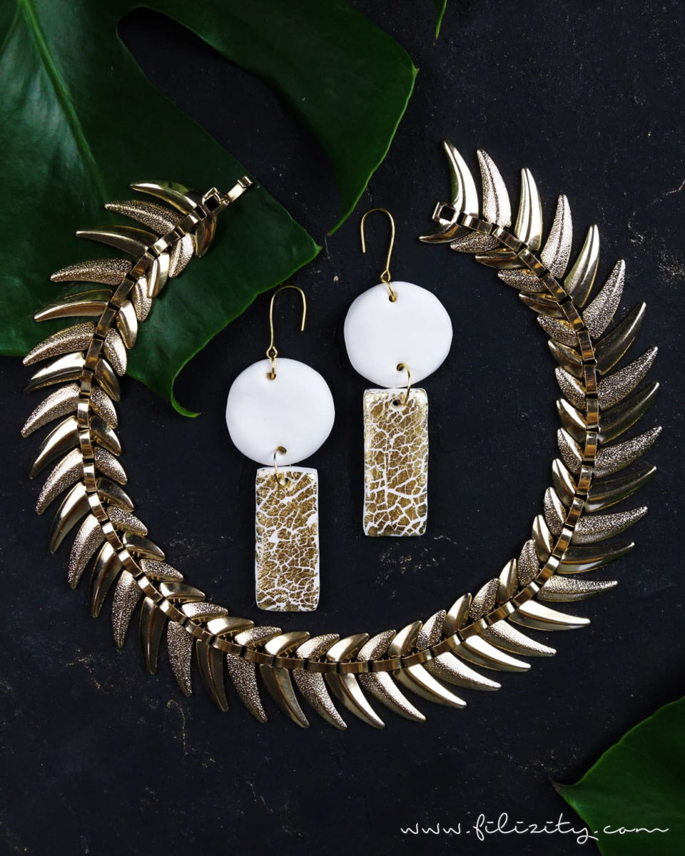 DIY Fimo Ohrringe mit Crackle-Gold - 5 Blogs 1000 Ideen | Filizity.com ...