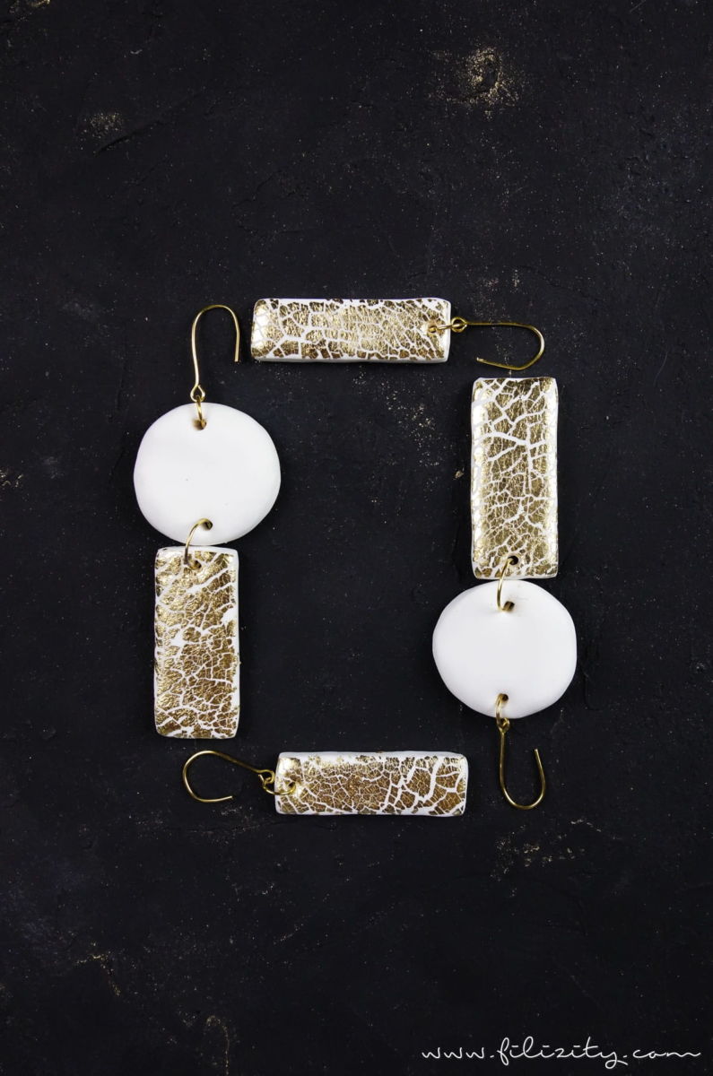 DIY Fimo Ohrringe mit Crackle-Gold - 5 Blogs 1000 Ideen | Filizity.com ...