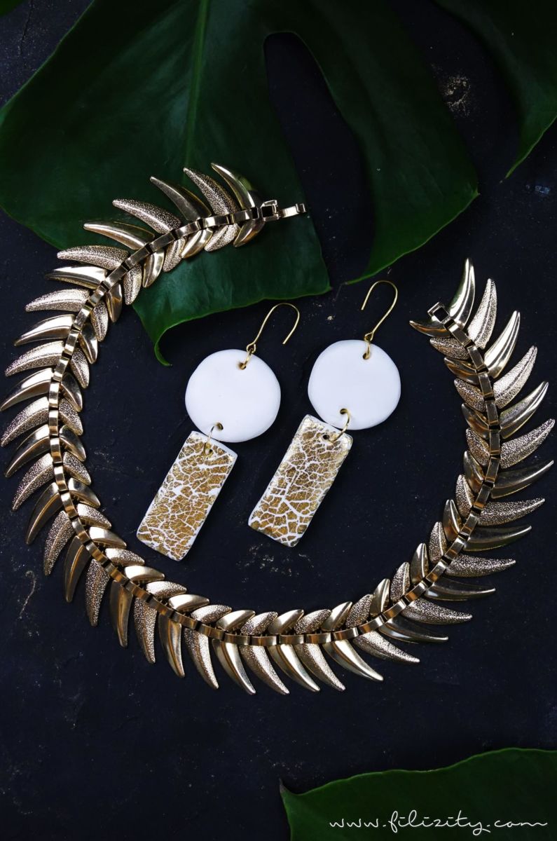 DIY Fimo Ohrringe mit Crackle-Gold - 5 Blogs 1000 Ideen | Filizity.com ...